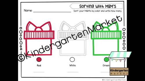 Christmas Math Activities | M&M's Sort, Count, Graph, Add, & Pattern ...