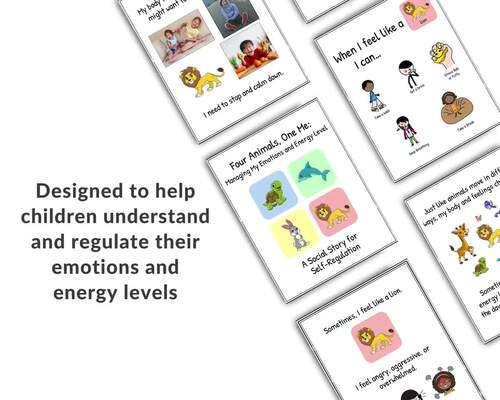 Self-Regulation Social Story - 4 Animals 1 Me - Emotions and Energy Level