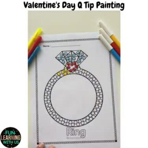Fine Motor Skill Q Tip Painting February Bundle | Valentines Day ...