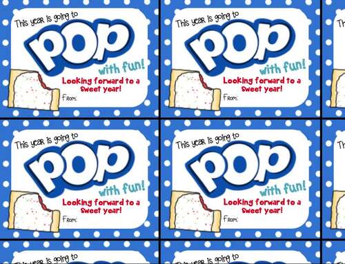 Pop-Tarts Beginning of Year Gift Tag- This year is going to POP with fun!