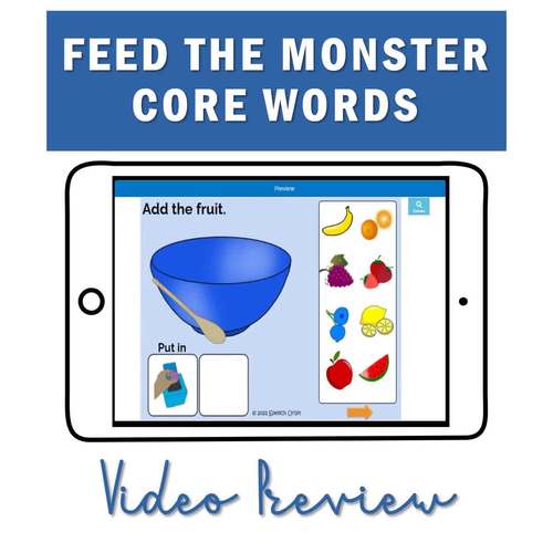 Boom Cards™ Feed the Monster: Core Words by Speech Orbit | TPT