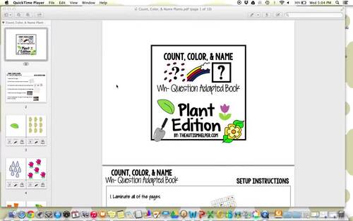 Count, Color, & Name Wh-Question Adapted Book {PLANT THEMED} | TPT