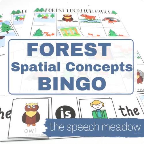 Forest Spatial Concepts Bingo Games for Speech Therapy - between ...