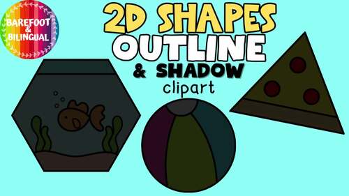 2D Shape Outline & Shadow Clipart | Real World Shapes for Crafts and ...