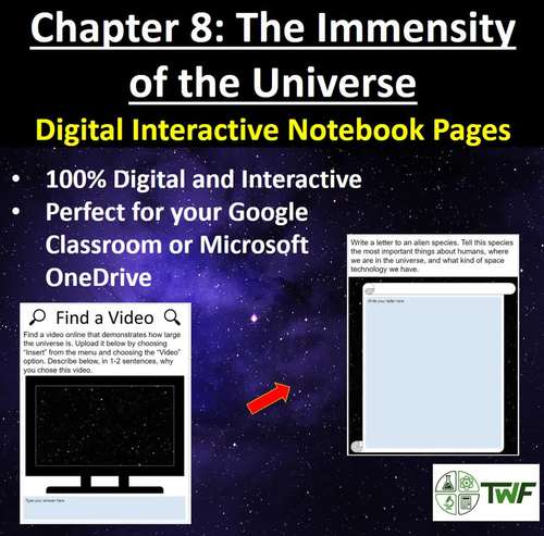 The Immensity of the Universe - Digital Interactive Notebook Pages