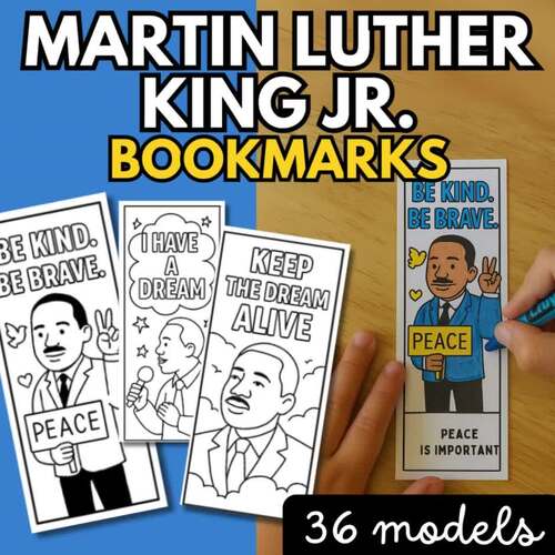Martin Luther King Jr. Coloring Bookmarks | MLK Day Activities | Black ...