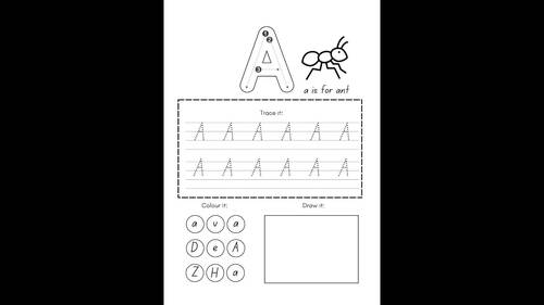 Alphabet Worksheets - Printable - Tracing and Color- Letter by Taro Creator