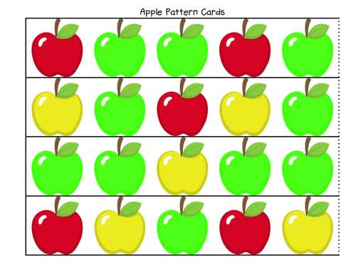 Apple Pattern Activity Cards by Westbrook's World | TPT