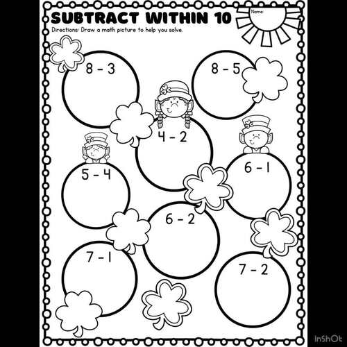 St. Patrick’s Day Math No Prep Worksheets for 1st Grade | TPT