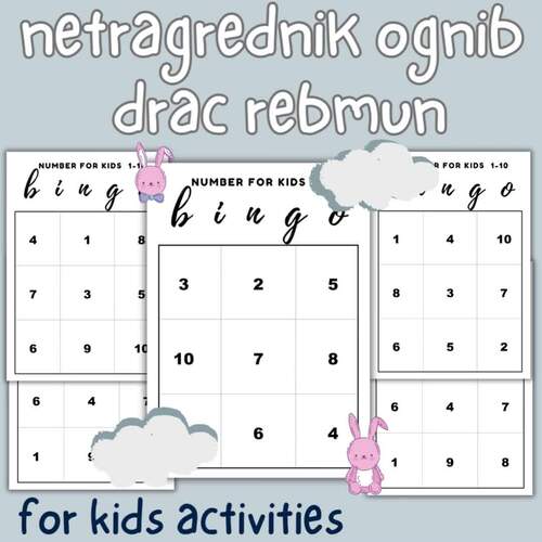 number bingo Kindergarten card for preschoolers by Little Minds Books