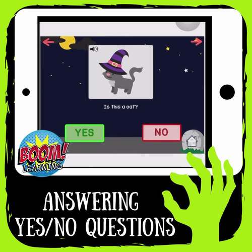 NO PRINT NO PREP Answering Yes/No Questions Halloween With Audio