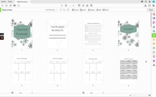 Undated Teacher Planner by Mrs Panda | TPT