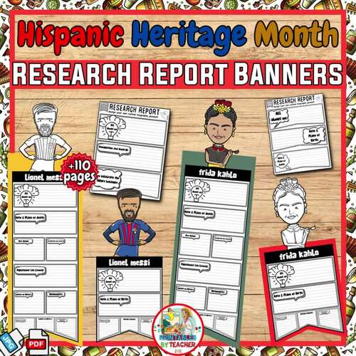 Hispanic Heritage Month Writing Activities Biography Research Report ...