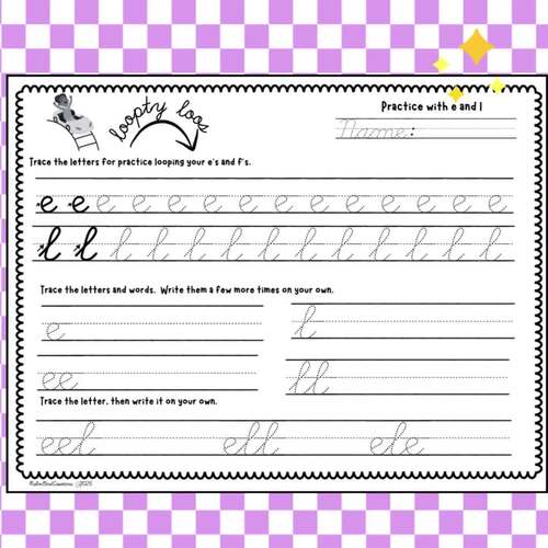 Cursive Procedural Handwriting Practice Pages Grade 3-6 Worksheet ...