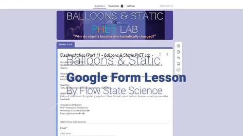 Balloons & Static PhET Lab | Self Grading Google Form + Handout | DUO ...