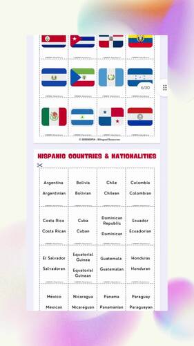 Spanish-Speaking Countries ACTIVITIES GAMES | Hispanic Countries, Flags ...