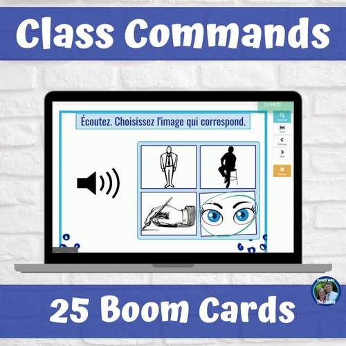 French Class Commands Vocabulary Boom Learning™ Digital Task Cards