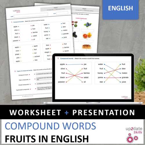 English Fruit Vocabulary Practice [Compound words in English] by ...