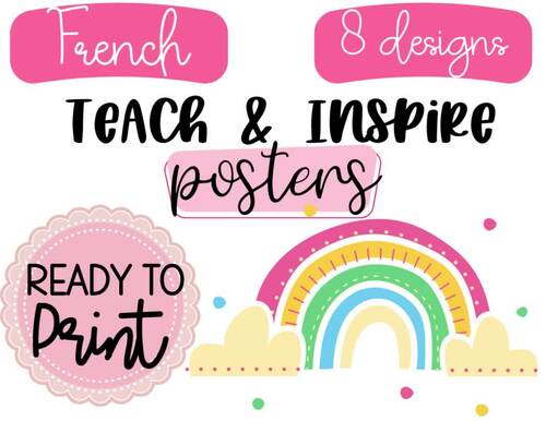 Teacher Wall Art, Classroom Décor, French Quote, Inspirational Quote