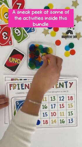 Grade 1-2 UNO Card Games BUNDLE / Math Centre Games VERSION 1 & 2