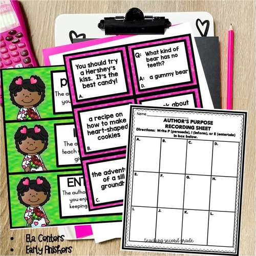 Author's Purpose Task Cards by Teaching Second Grade | TPT