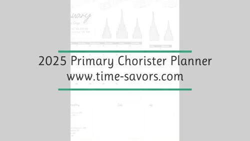 Primary Chorister Planner 2025 (Come Follow Me-D&C)-INSTANT DOWNLOAD