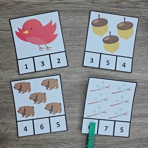 Camping Number Clip Cards by HH Fun and Learning | TPT