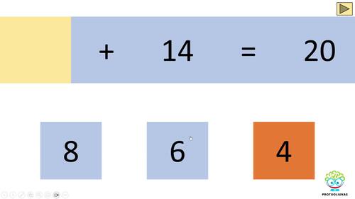 Missing Addends to 20 | No-prep Interactive Addition PowerPoint Math Game