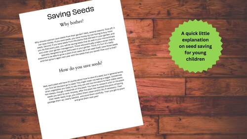 Seed Saving Guide & Seed Envelope Template by Barefoot Learning | TPT