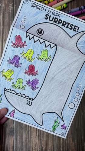 Speech Shark Surprise No Prep Speech Therapy by Laura G SLP | TPT