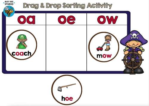 Long O Sorts (OA OE OW O-E) Boom Cards Game by Busy Bee Studio | TPT