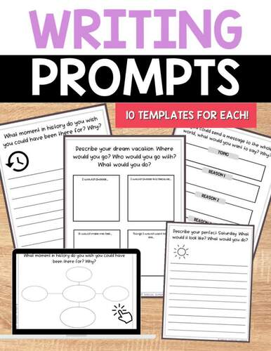 Writing Prompts with Graphic Organizers & Templates | 30 WEEKS OF LEARNING