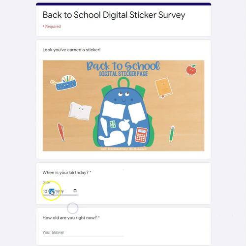Student Information | Digital Sticker Survey | Editable | Google Forms