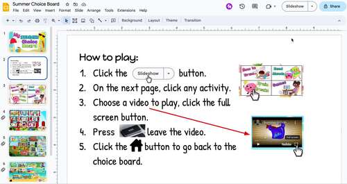 Summer Choice Board End of the Year DIGITAL Activities | TPT