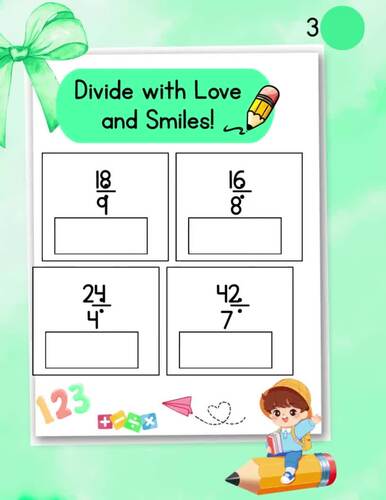 2-Digit Division Worksheets | Divide with Love and Smiles! by ...