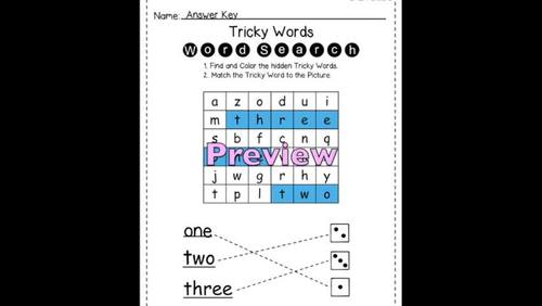 Sight Words - Word Search - CKLA Kindergarten Tricky Words by Kinder ...