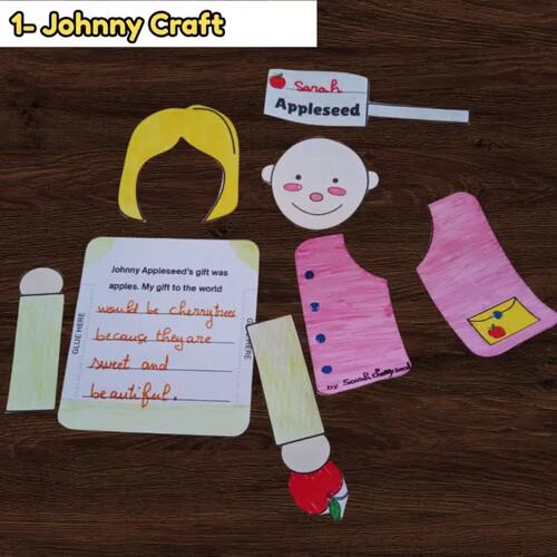 Johnny Appleseed Craft | Math & Writing Activties & Worksheets | Apple ...