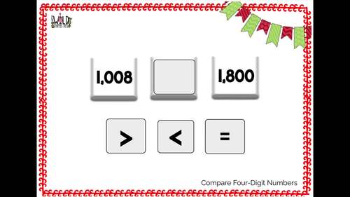 Math BOOM Cards: Compare 4 Digit Numbers by Where the Wild Things Read