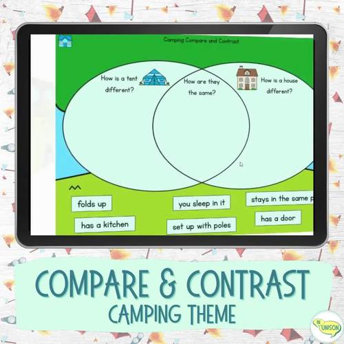 Camping Compare and Contrast Boom Cards™ by In Unison Speech Therapy