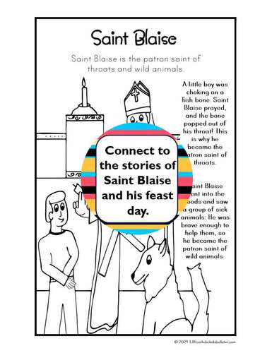 Saint Blaise Coloring Page & Word Search | Blessing of the Throat ...