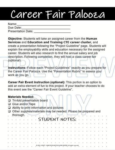 Career Fair Palooza FACS, FCS Child Development Edition | TPT