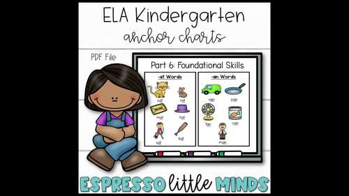 Kindergarten ELA Foundational Skills Anchor Charts by Espresso Little Minds