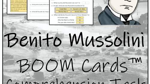 Benito Mussolini BOOM Cards™ Comprehension Activity | 5th Grade & 6th Grade