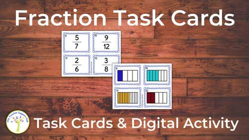 Math Identify Add subtract Easy Fractions Task Cards Write the Room ...