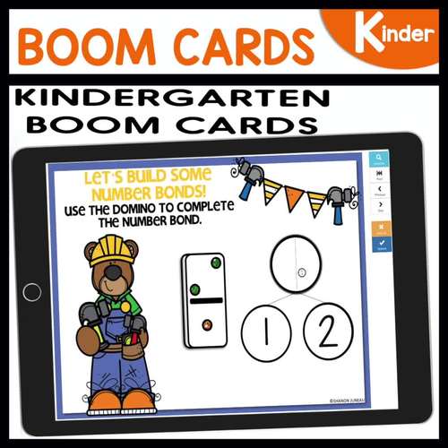 Domino Number Bonds to 5 Math Sentences Kindergarten Boom Task Cards Games