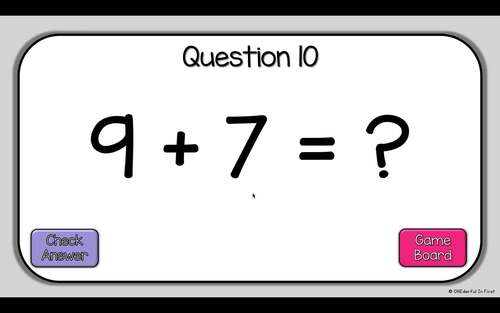 Addition Within 20 - PowerPoint Game by ONEderful In First | TPT