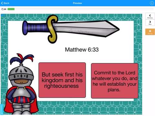 Bible Verses about Putting God First DIGITAL Sword Drills | BOOM CARDS