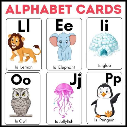 Watercolor Alphabet Flashcards Montessori Cut for Kids Classroom Printables
