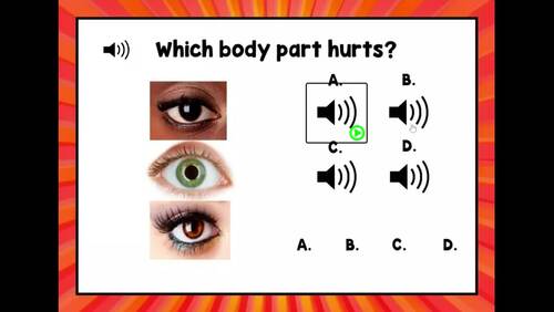 BODY PARTS BOOM CARDS Listening ESL ELL ENL EFL EDL English Body Parts
