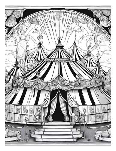 Whimsical Circus Extravaganza: Detailed Adult Coloring Page by SHOP ...
